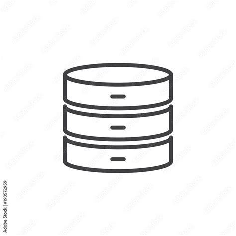 Database Server Outline Icon Linear Style Sign For Mobile Concept And
