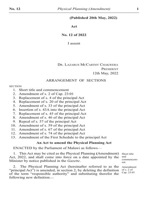 Physical Planning Amendment Act 2022 Pdf Committee Repeal