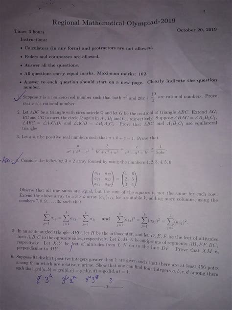 Question Paper Of Rmo 2019 India 3blue1brown