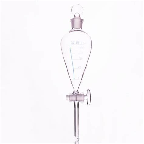Cylindrical Separating Funnel With Stopcock And Stopper Graduated 50