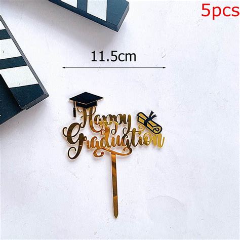 Congrats Grad Gold Bachelor Cap Graduation Ceremony Decor Student