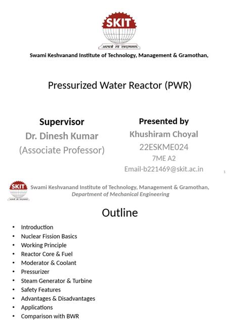 22eskme024 Pressurized Water Reactor Final Pdf Pressurized Water Reactor Nuclear Reactor