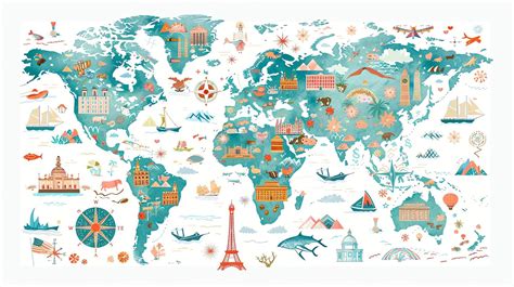 Premium Photo A Handdrawn World Map With Cute And Colorful