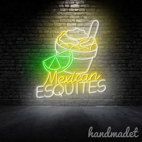 Esquites Neon Wall Sign Elote En Vaso Led Wall Light Mexico Food Led