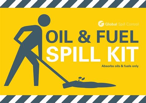 Spill Crew Labels Oil And Fuel Spill Kit Yellow Black Text Printable