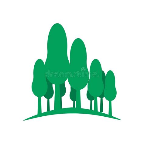 Green Trees Icon Design Template Vector Isolated Stock Vector