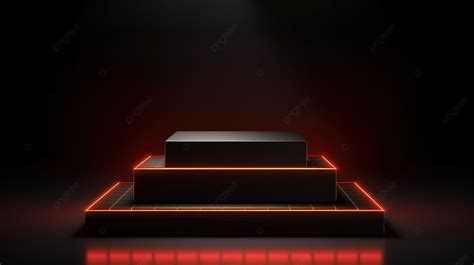 時尚的黑色背景和平台 帶有網格背景和照明 Led 燈 用於 3d 產品展示 豪华讲台 平台背景 3d显示背景圖片和桌布免費下載