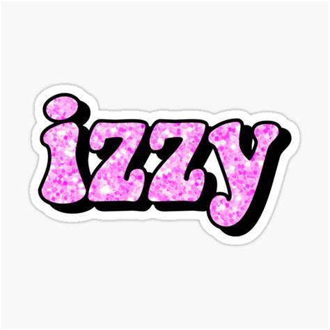 Aesthetic Hot Pink Glitter Izzy Name Sticker By Star10008 Redbubble