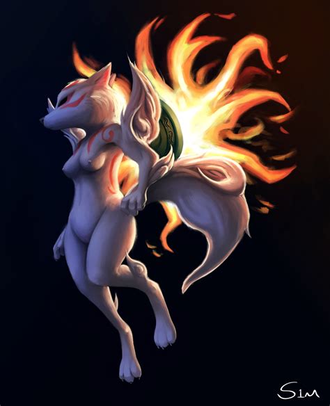 Rule 34 2020 Amaterasu Anthro Black Background Breasts Canid Canine