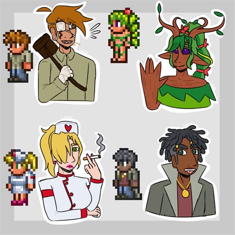 Terraria Npcs By Lonereevee On Deviantart