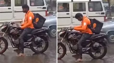 Heartfelt Video Swiggy Delivery Boy Gets Soaked In Rain Netizens Show