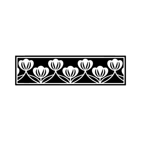 Black And White Floral Pattern Border Art Nouveau Style 67357158