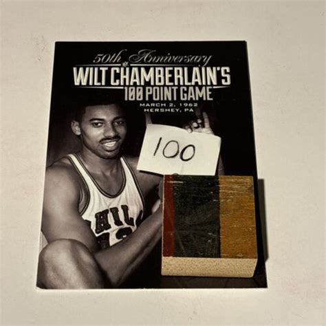 Wilt Chamberlain 100 Point Game Commemorative Plaque And Game Floor Wood