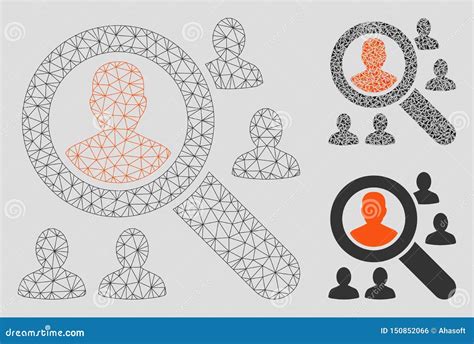 Explore Patients Vector Mesh Wire Frame Model And Triangle Mosaic Icon Stock Vector