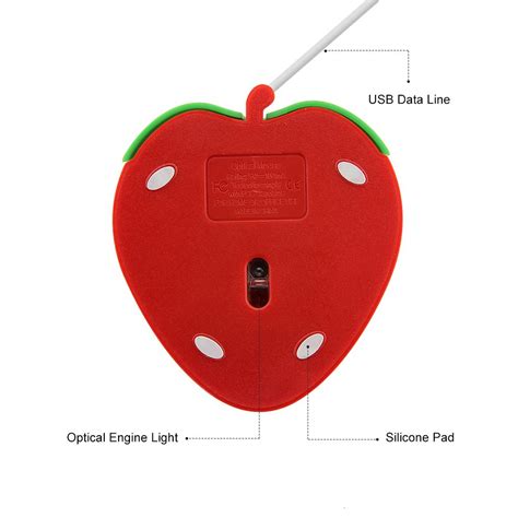 2021 Cute Mini Strawberry Usb Computer Mouse Portable Small Wired Optical Pc Mause 3d Fruit