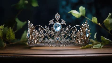 Nature Queen Silver Crown Stock Illustration Illustration Of Leaves