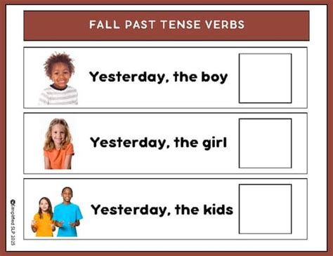 Fall Irregular Past Tense Verbs Freebie By Simplified Slp Tpt