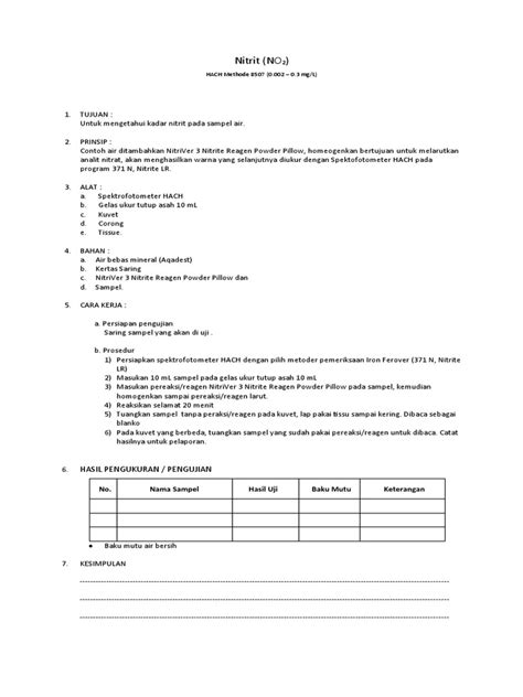 Modul Nitrit No2 Pdf Sains And Matematika