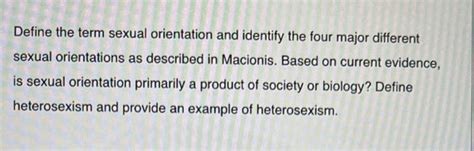 Define The Term Sexual Orientation And Identify The