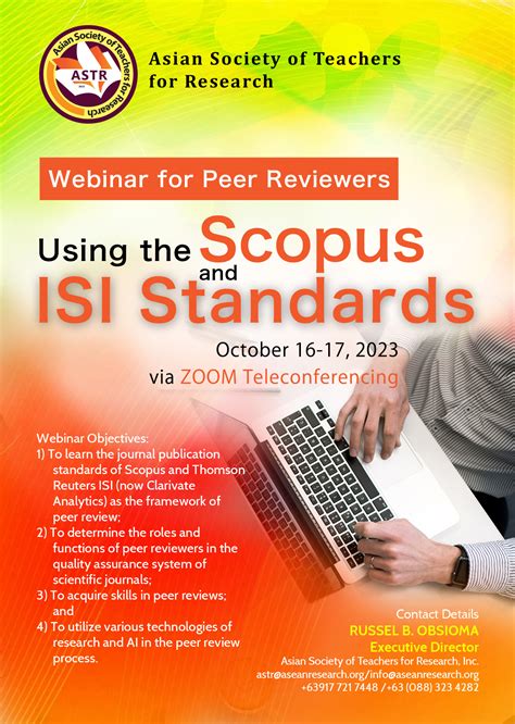 Asean Research Organization Webinar On Peer Reviewers Using Scopus And Isi Standards