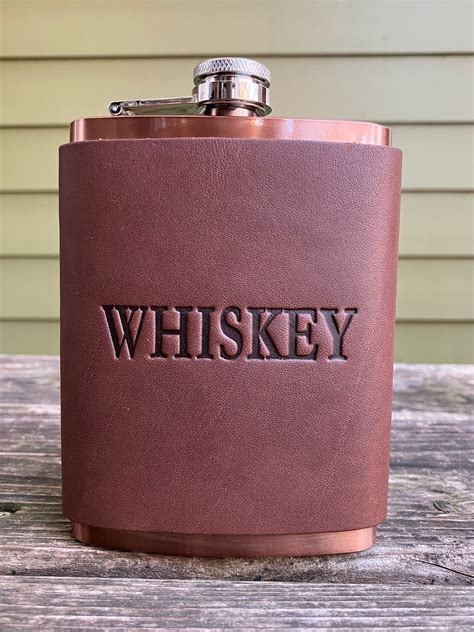 Leather Flask Whiskey Jimmyrockit