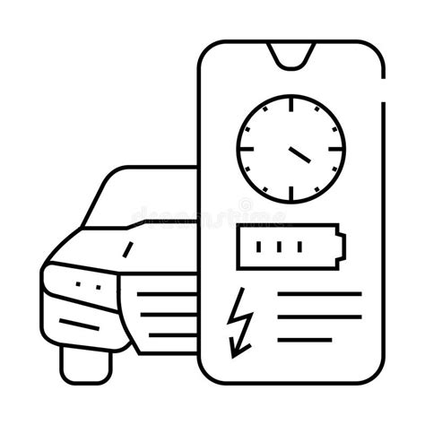 Charging Time Electric Line Icon Vector Illustration Stock Vector
