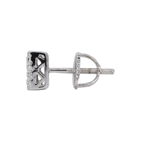 Square In Step Iced Vvs Moissanite Daimond Earrings Moissanite Bazaar