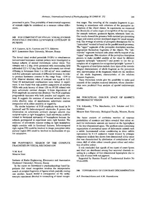 Pdf 545 Perceptual Colour Space Of Rabbits Dichromatic Vision Dokumentips