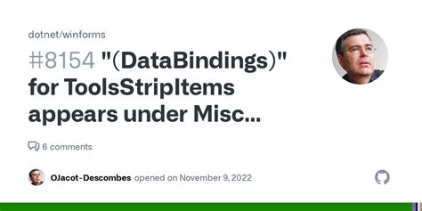 Databindings For Toolsstripitems Appears Under Misc Section Instead