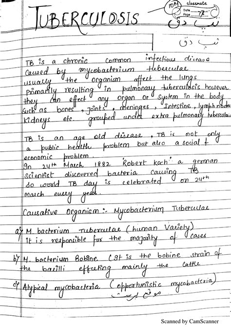Solution Tuberculosis Psm Notes Studypool