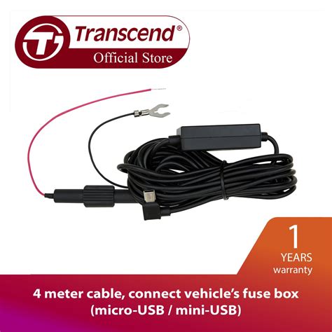 Transcend Hardwire Power Cable Fuse Box 4m Car Recorder Dashcam Dpk1 Mini Usb Dpk2 Micro Usb