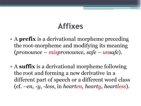Morphemes The Structure Of The English Word Lecture