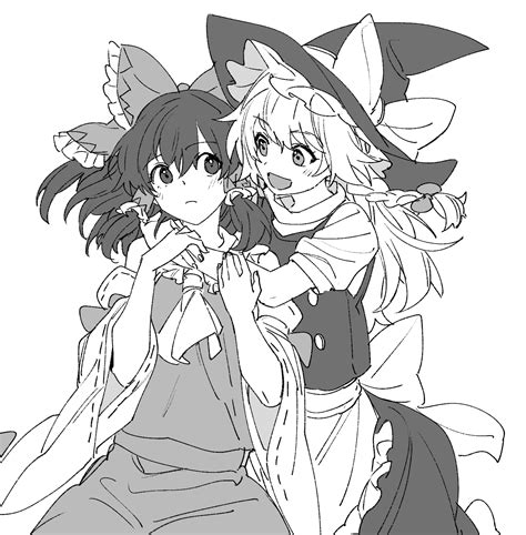 Hakurei Reimu And Kirisame Marisa Touhou Drawn By Merostarfishjcs