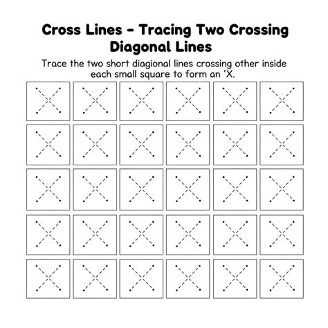 Tracing Two Crossing Diagonal Lines Worksheet Download And Print Now