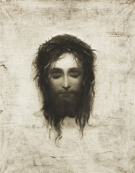 Gabriel Von Max St Veronicas Handkerchief 1915 Jesus Old Art Head