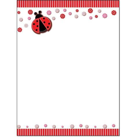 Stonehouse Collection Cute Stationary Ladybug Border Stationery 60 Overstock