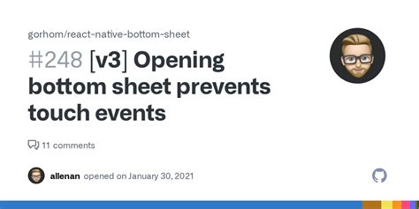 V3 Opening Bottom Sheet Prevents Touch Events · Issue 248 · Gorhom