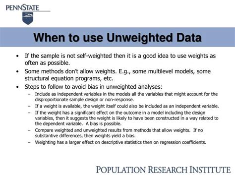 Ppt Using Weights In The Analysis Of Survey Data Powerpoint