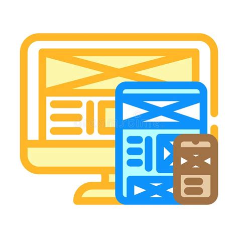 Mockup Ux Ui Design Color Icon Vector Illustration Stock Vector Illustration Of Tool Simple