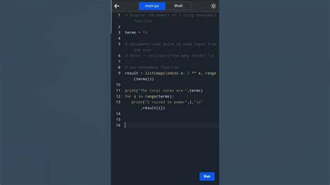 Python 35powers Of 2 Using Anonymous Function Shorts Youtube