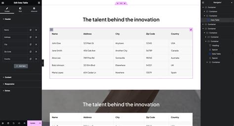 Edit Data Table With Elementor Greatives Premium Wordpress Themes