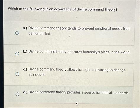 Solved Which Of The Following Is An Advantage Of Divine