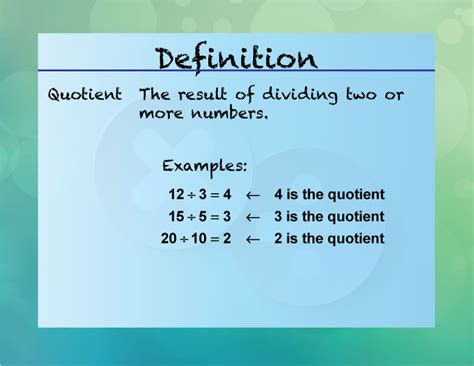 Quotient Definition Formula And Example Cuemath