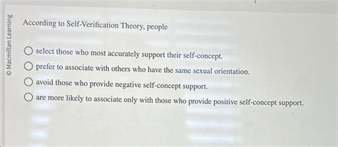 Solved According To Self Verification Theory Peopleselect