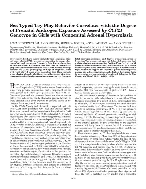 Pdf Sex Typed Toy Play Behavior Correlates With The Degree Of