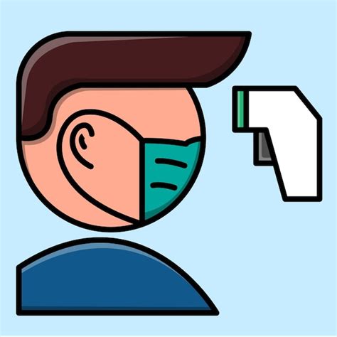 Premium Vector Check Temperature Flu Heat Scan Thermometer Color Icon