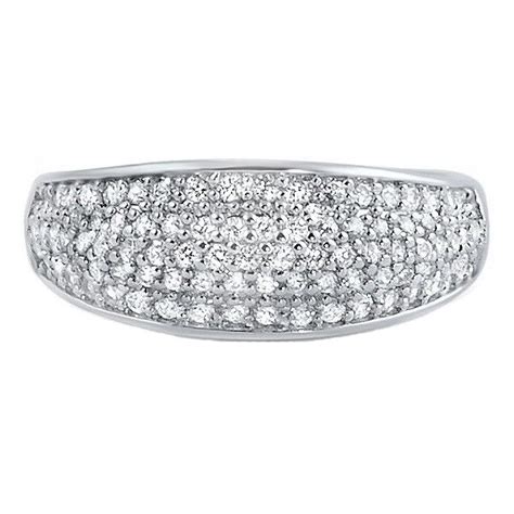 Sterling Silver Signity Cz Micropave Womens Fashion Ring Ebay