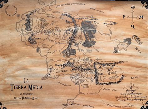 Mapa De La Tierra Media En El Señor De Los Anillos Tierra Media