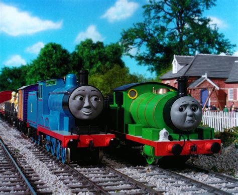 Thomas The Tank Engine On Train Tracks Henry The Green Engine Model