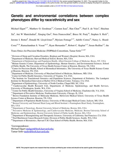 Pdf Genetic And Environmental Correlations Between Complex Phenotypes